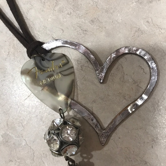 Artisan | Jewelry | Fender Guitar Pic Necklace Leather | Poshmark